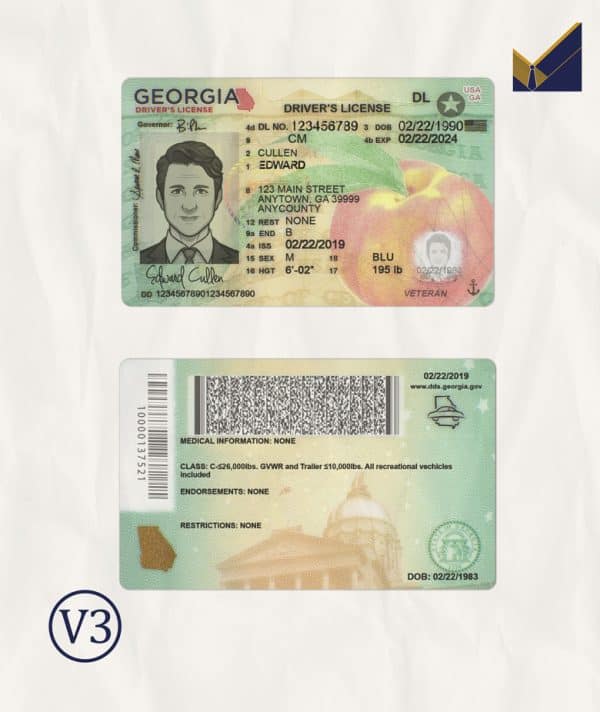 Editable USA Georgia Driver License Template | PSD Layer-Based