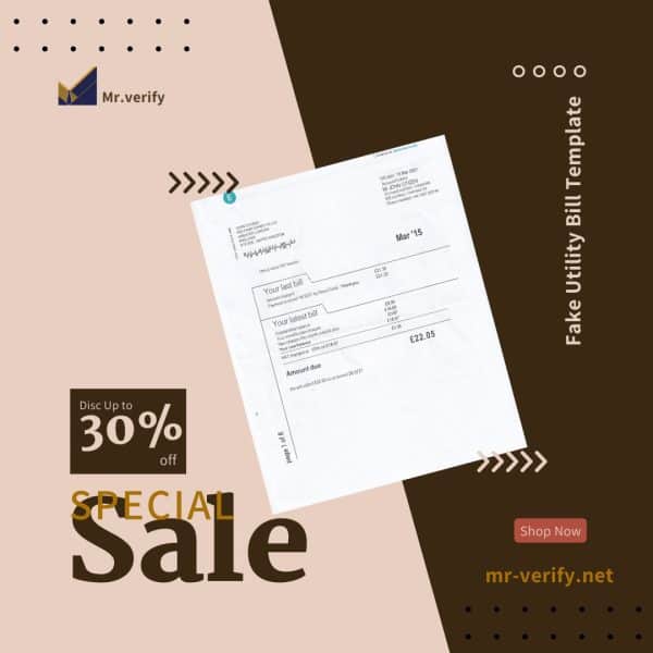 UK EE Utility Bill Psd Template | Mr. Verify