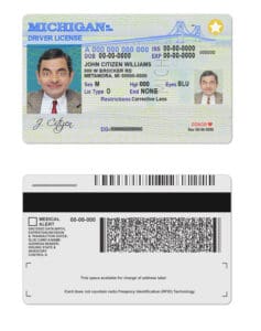 Michigan Driver License Psd Template