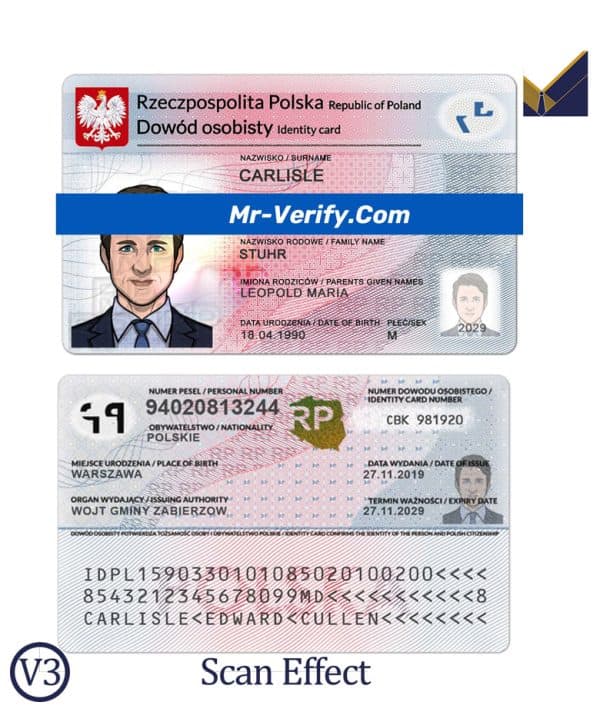 High-Res Poland ID Card PSD Template