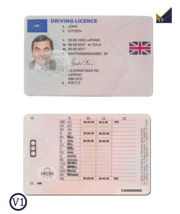 United Kingdom Driver License PSD Template