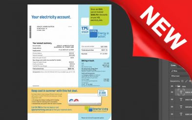 Australia AGL Utility Bill psd template | Mr Verify