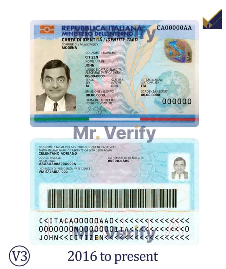 Italy ID Card (La Carta D’Identita’ Italiana) Psd Template