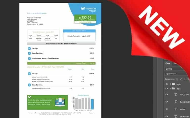 Peru Movistar Utility Bill Psd Template