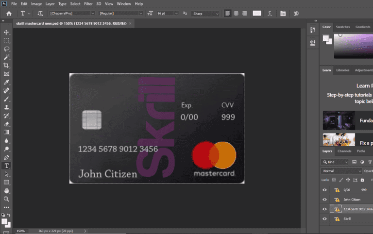 Skrill Mastercard Debit Card Psd Template Free Download