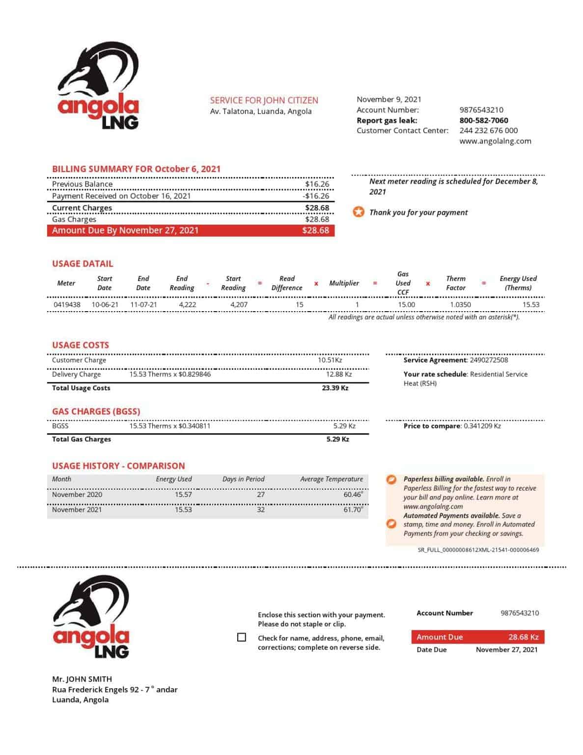 Fake Proof Of Address (Utility Bill Template) | Mr. Verify