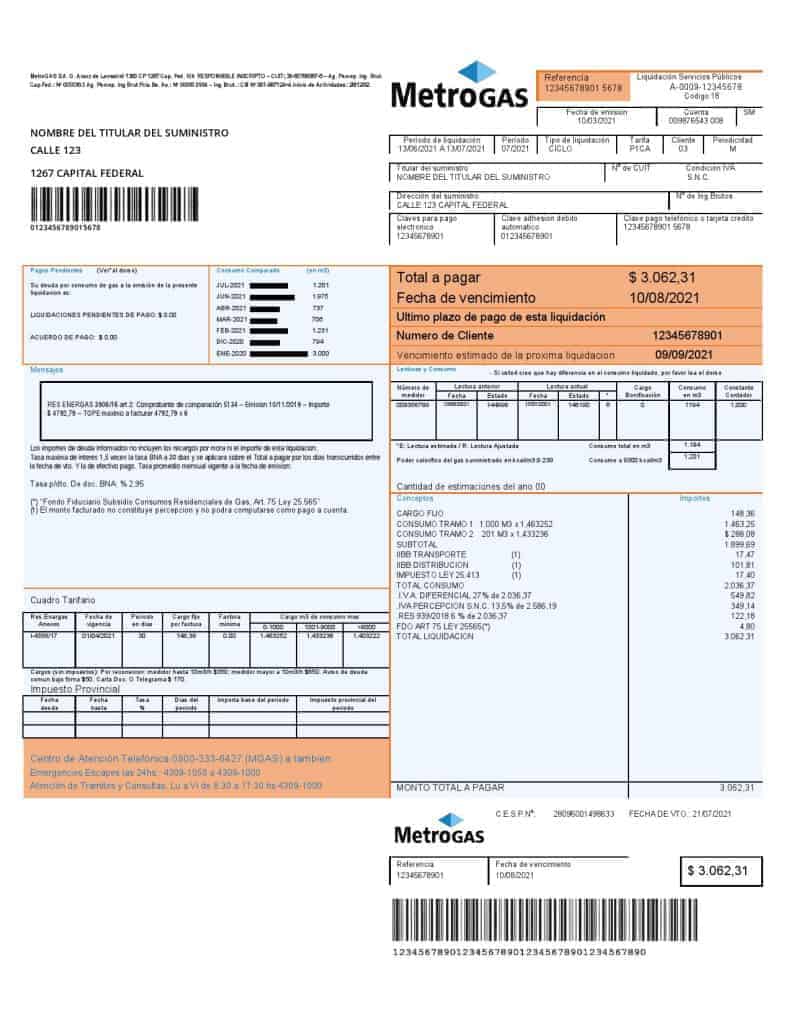 Utility Bill For Proof Of Address | Utility Bill Template