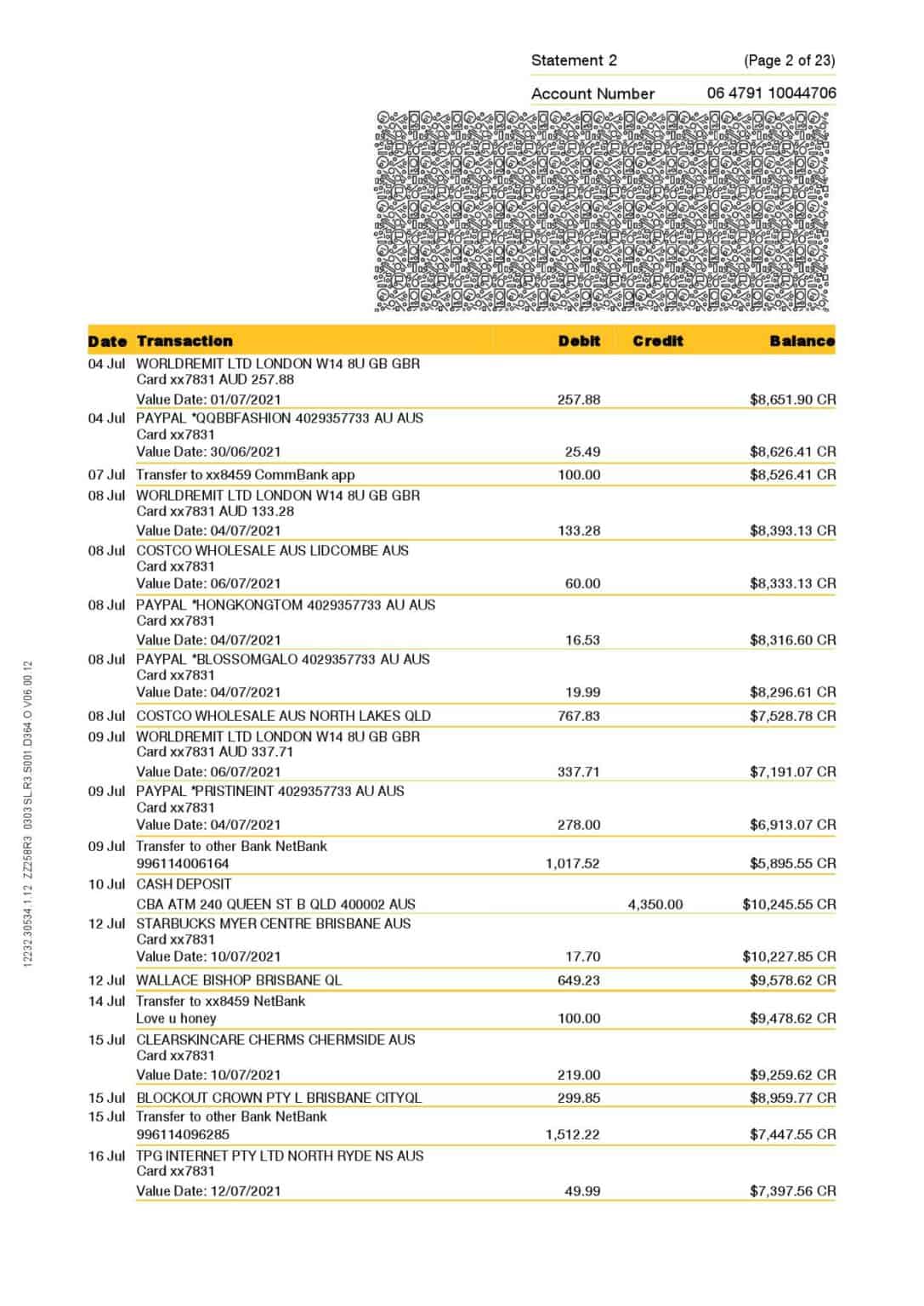 Australia Commonwealth Bank Statement Template In Word And PDF Format ...