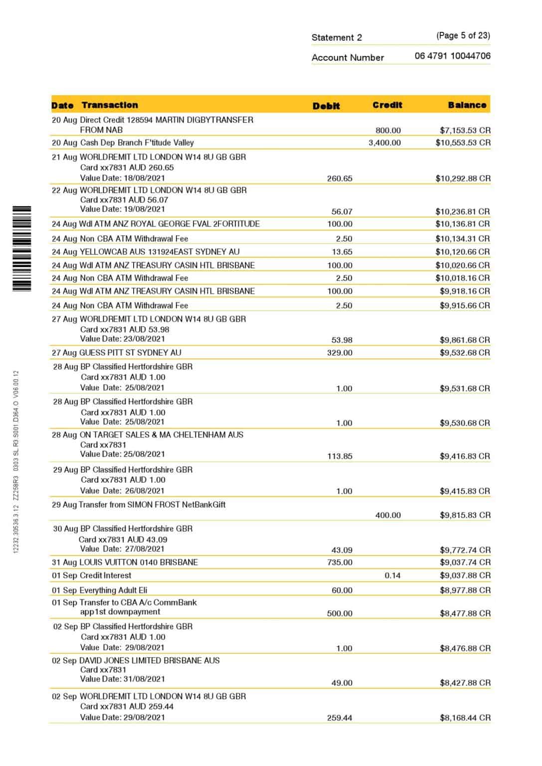 Australia Commonwealth Bank Statement Template In Word And PDF Format ...