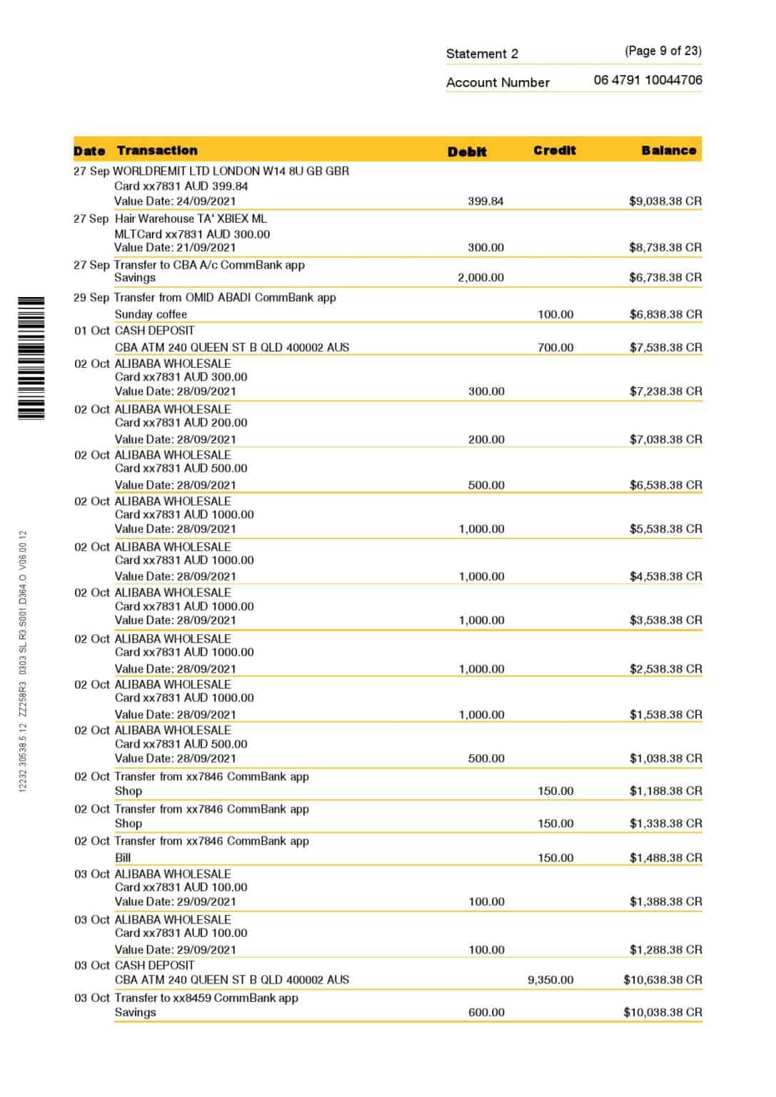 Australia Commonwealth Bank Statement Template In Word And PDF Format ...