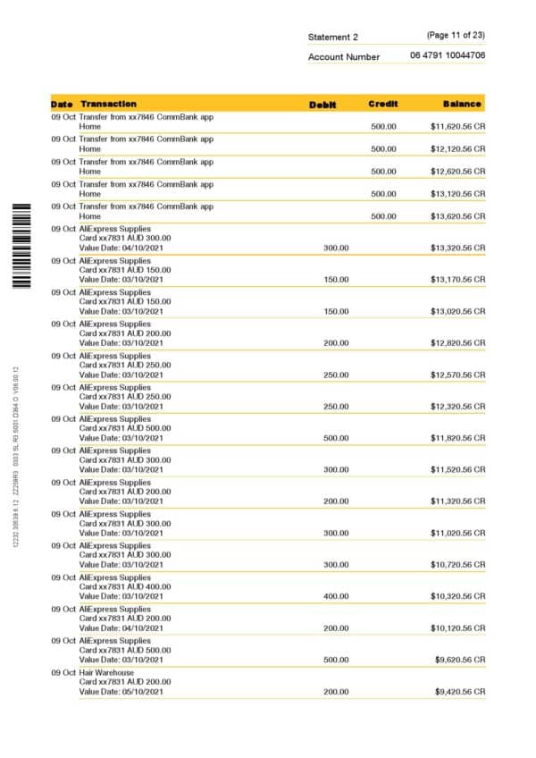 Australia Commonwealth Bank Statement Template In Word And PDF Format ...