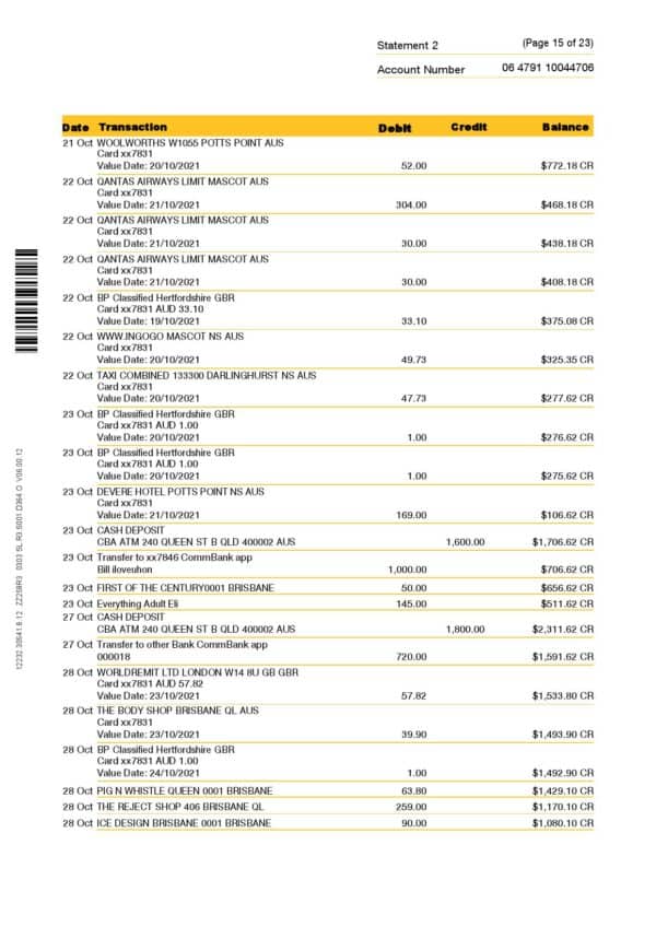 Australia Commonwealth Bank Statement Template In Word And PDF Format ...
