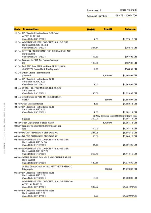 Australia Commonwealth Bank Statement Template In Word And PDF Format ...