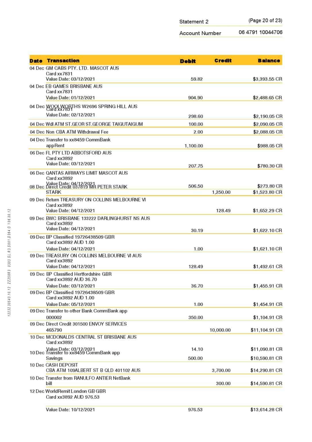 Australia Commonwealth Bank Statement Template In Word And PDF Format ...