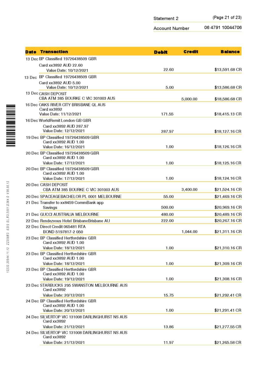 Australia Commonwealth Bank Statement Template In Word And PDF Format ...