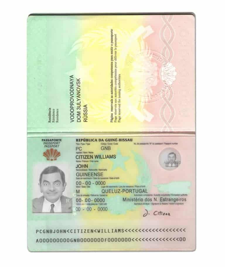 Guinea-Bissau Passport PSD Template