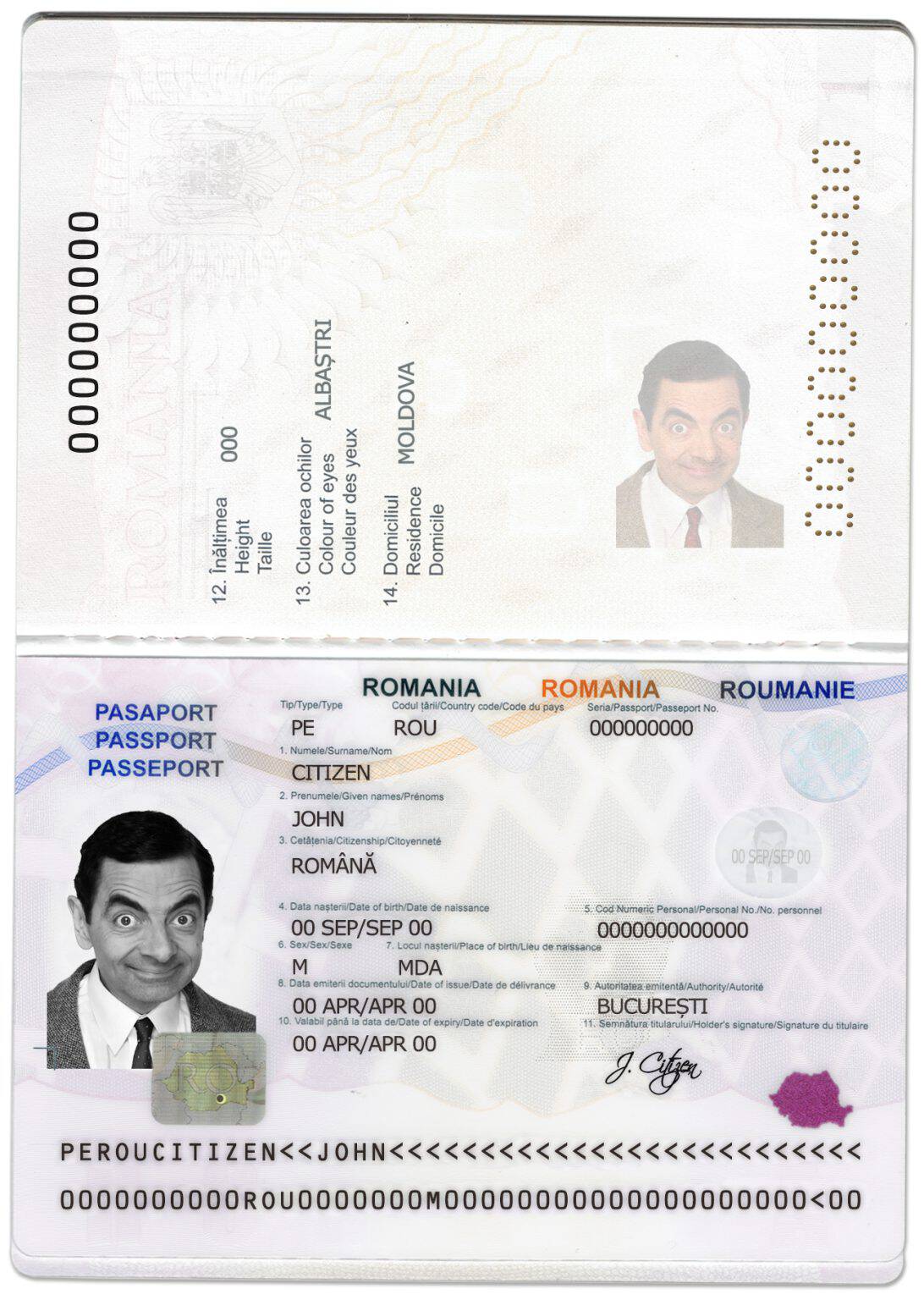 Romania Passport PSD Template | Editable New Version