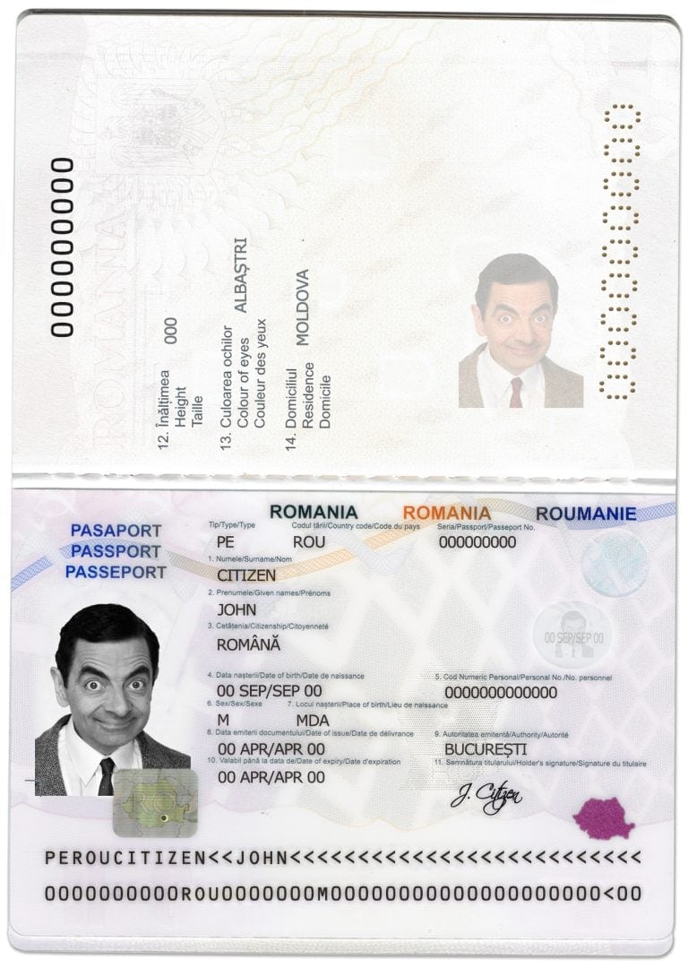 Romania Passport PSD Template | Editable New Version