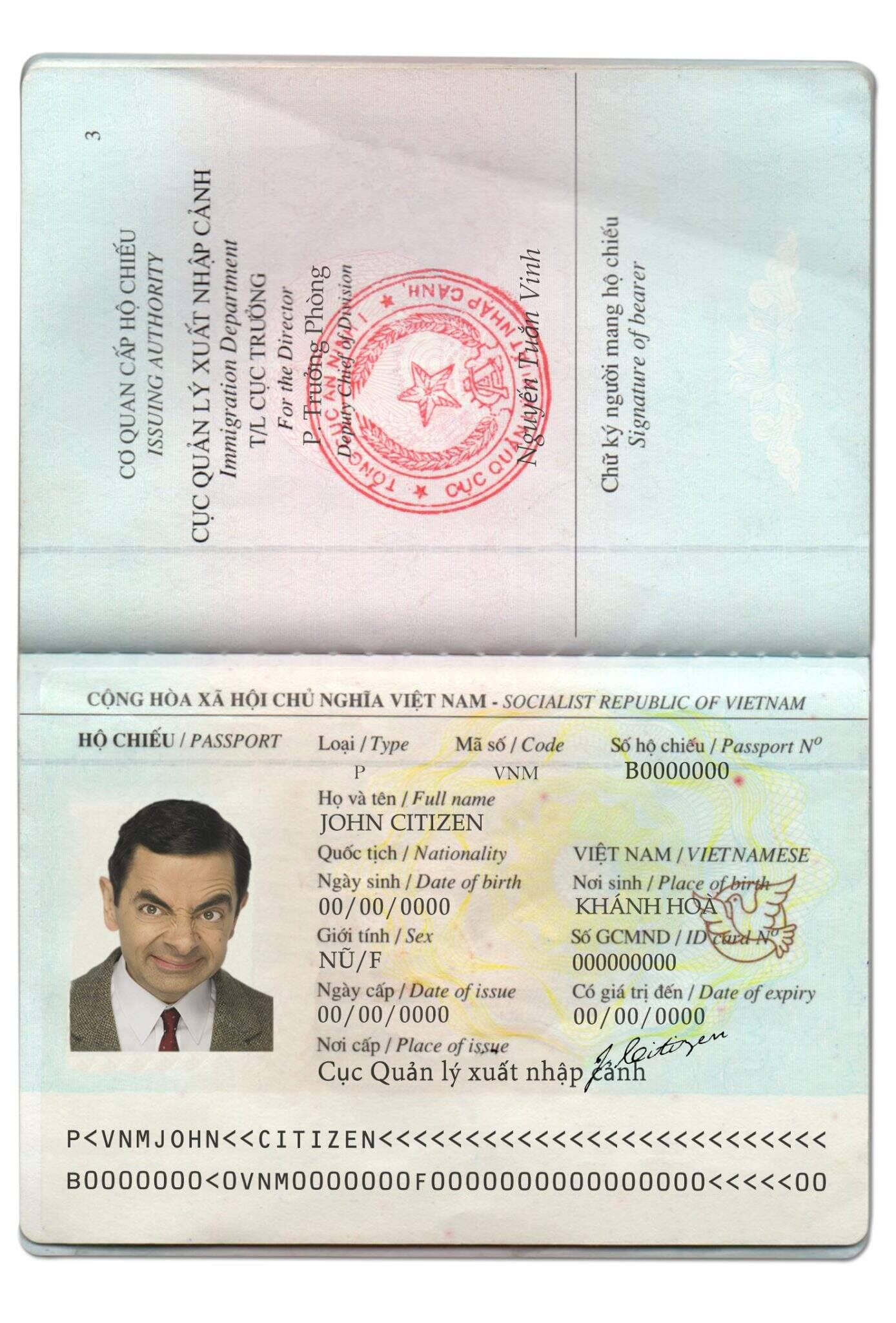 Editable Vietnam Passport PSD Template