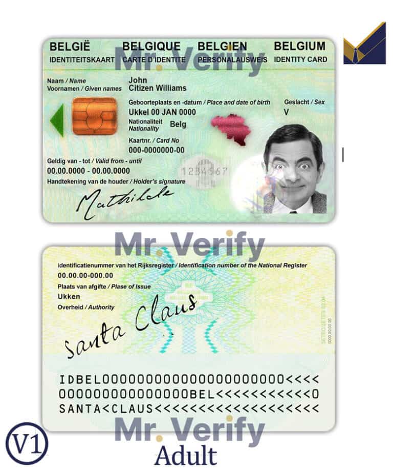 Belgium ID Card Psd Template | For Online Verification