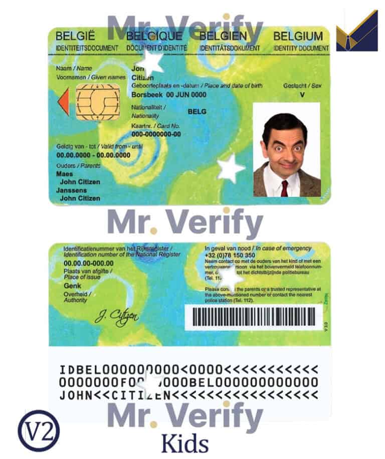 Belgium ID Card Psd Template | For Online Verification