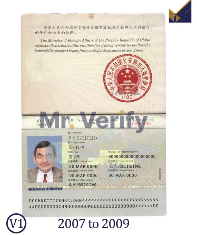 China Passport Psd Template | Mr. Verify