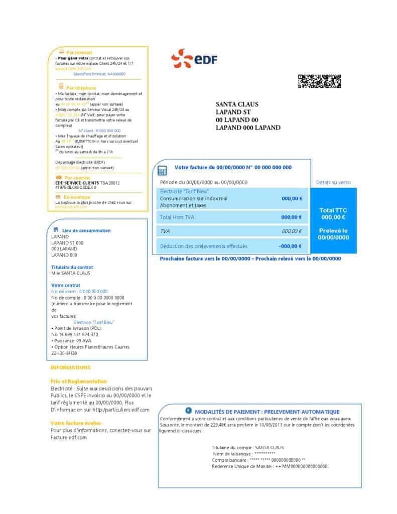 France Electricity EDF Utility Bill Template Word And PDF Format, Good ...