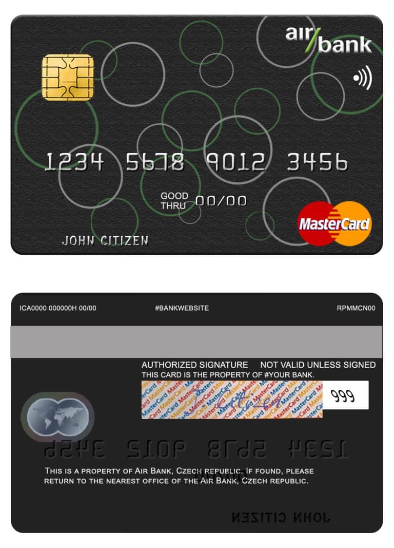 Editable Czech Air Bank Mastercard Templates In PSD Format