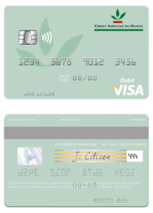Editable Morocco Crédit Agricole Visa Debit Card Template