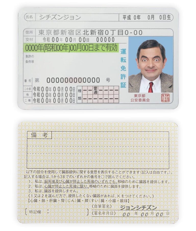 Premium Japan Drivers License PSD Template