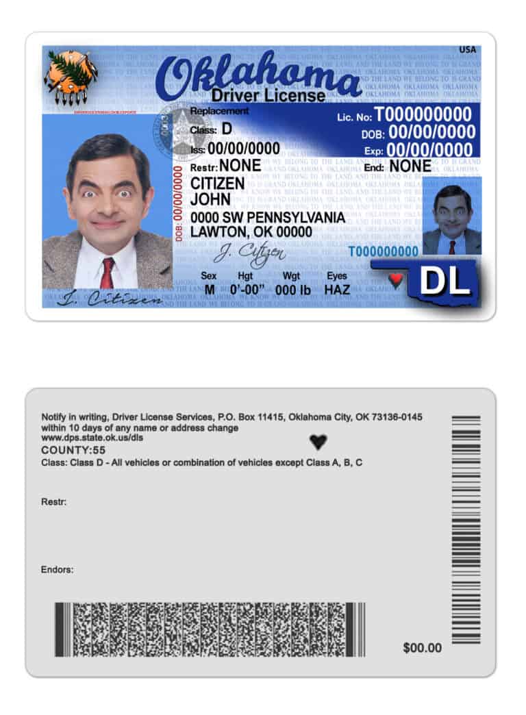 Editable USA Oklahoma Driver License Template | PSD Layer-Based | Mr ...