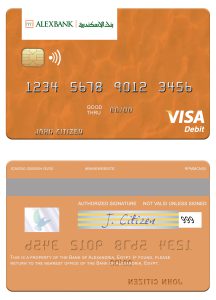 Fillable Egypt Bank Of Alexandria Visa Debit Card Templates | Layer ...