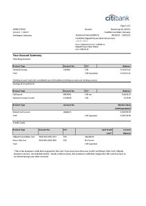 Germany Citibank Bank Account Statement Template