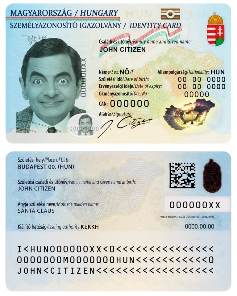 Hungary ID Template In PSD Format