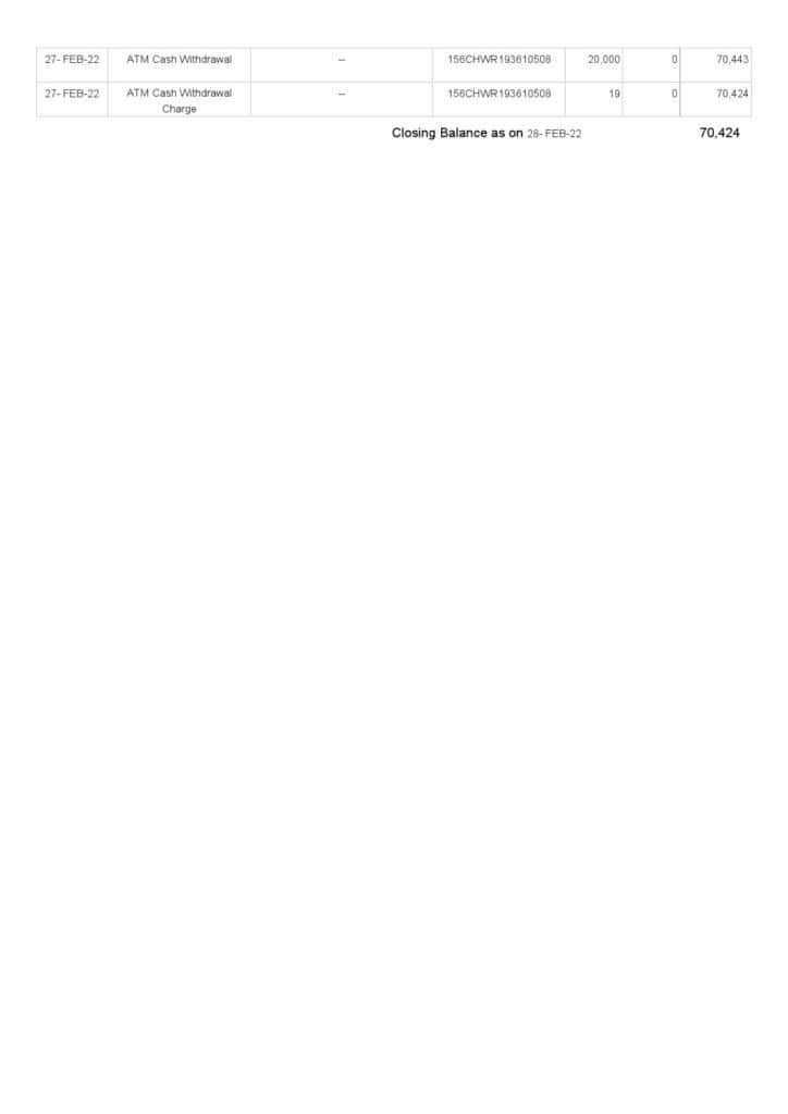 India The Bank Of Punjab (BOP) Account Statement Word And PDF Template ...