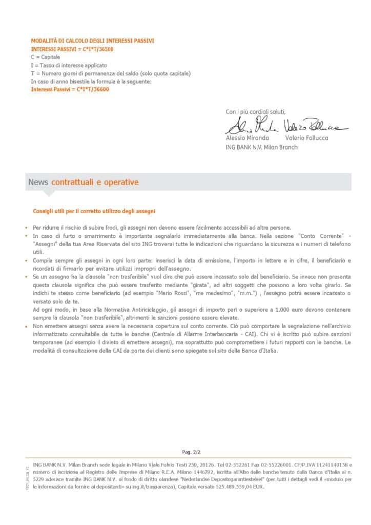 Italy ING Bank Statement Word And PDF Template, 2 Pages