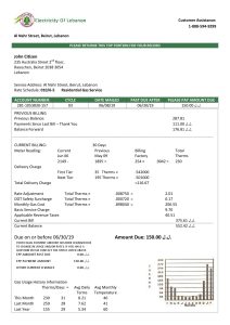 Lebanon Electricity Of Lebanon Utility Bill Template In Word And PDF Format