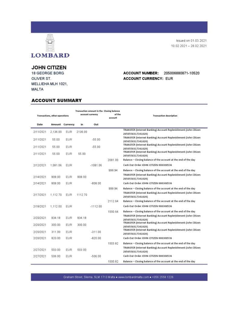 Afghanistan Da Afghanistan Bank Statement Template In Excel An PDF ...