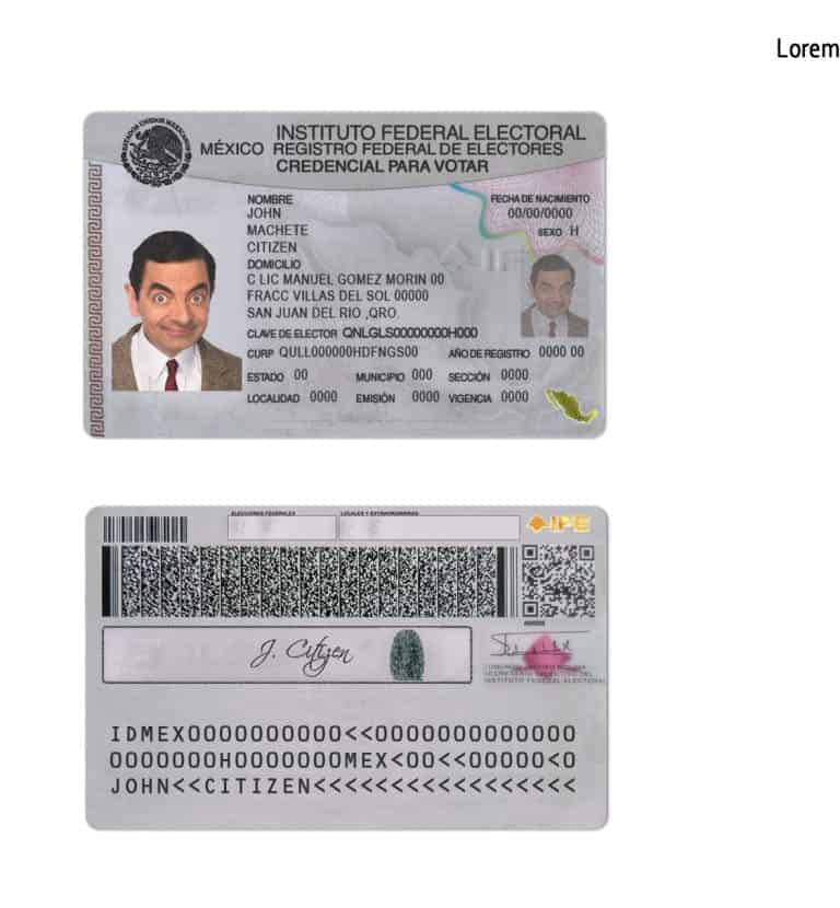 Mexico ID Template In PSD Format, Fully Editable
