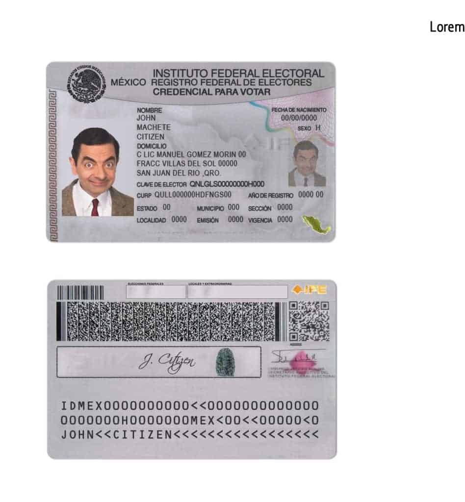 Mexico ID Template In PSD Format, Fully Editable