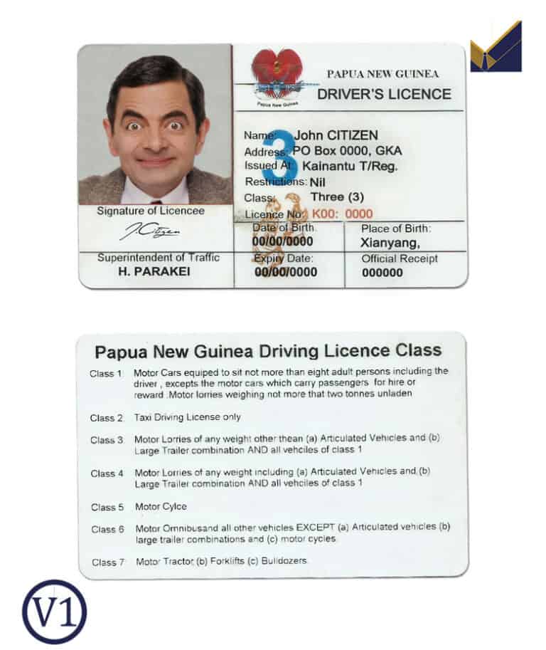 Editable Papua New Guinea Driver License Template | PSD Layer-Based