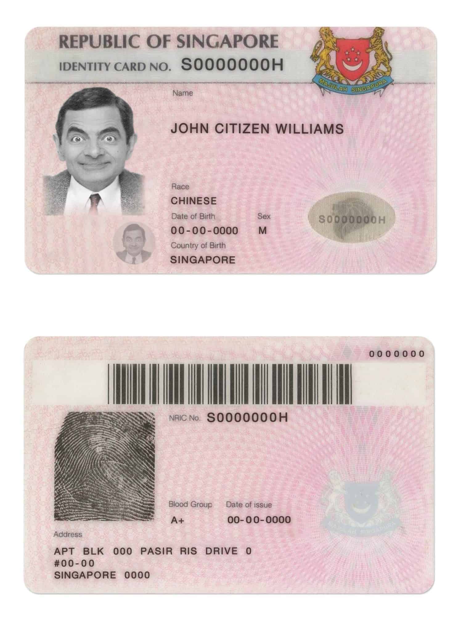 High-Res Singapore ID Card PSD Template