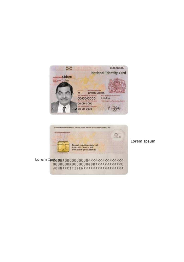 UK ID Card PSD Template | Layered & Editable