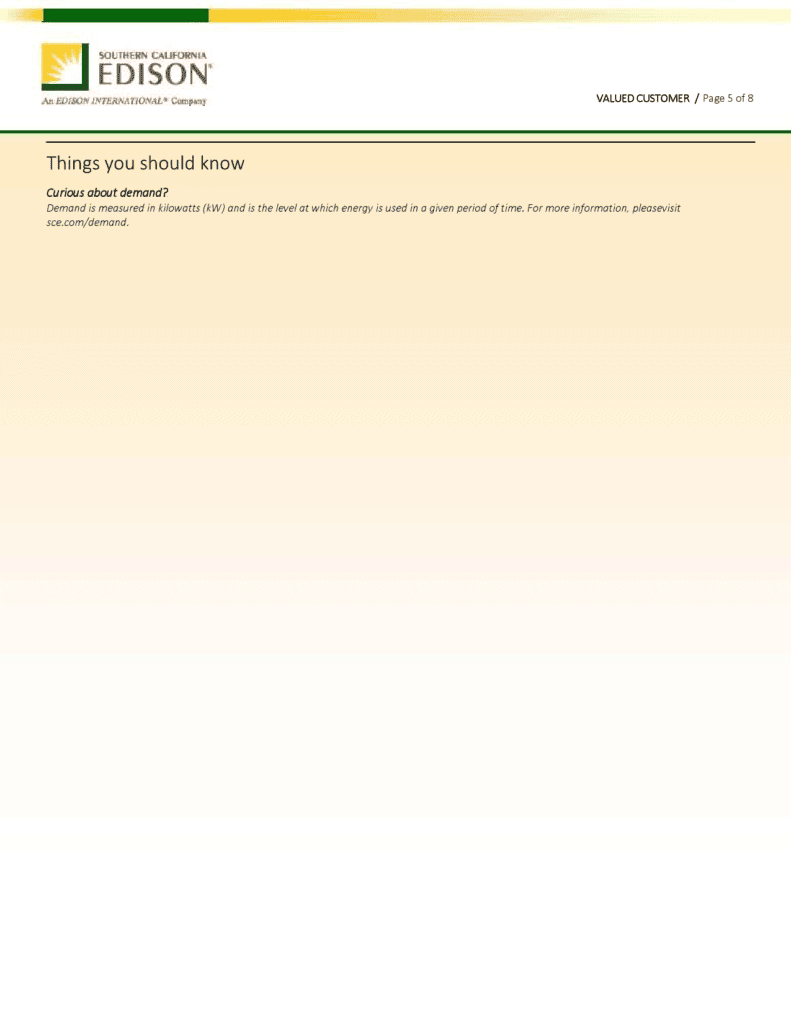 USA Southern California EDISON Utility Bill, Word And PDF Template, 8 Pages