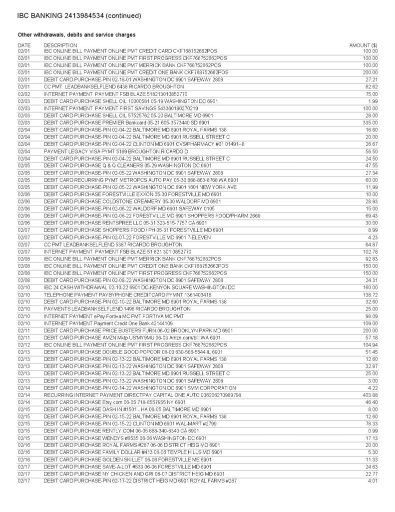 USA Texas IBC Bank Statement Word And PDF Template, 5 Pages