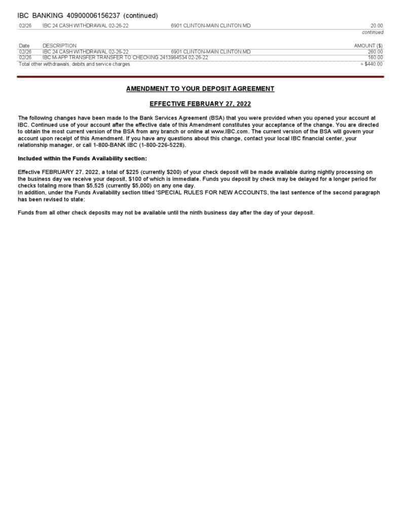 USA Texas IBC Bank Statement Word And PDF Template, 5 Pages