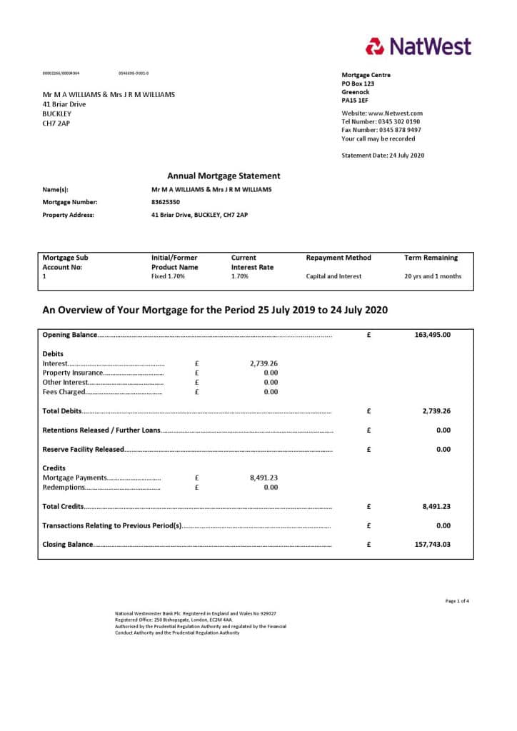 United Kingdom NatWest Bank Proof Of Address Statement In Word And PDF ...