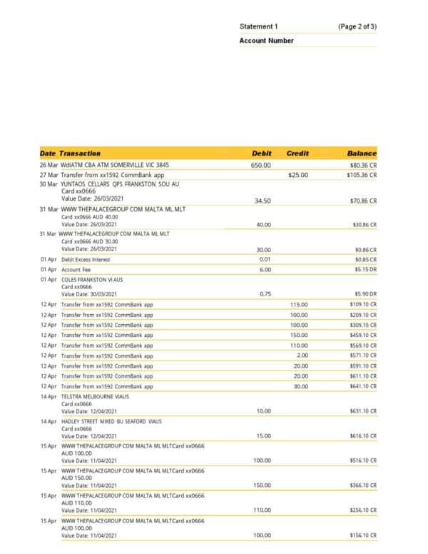 Australia Commonwealth Bank Statement Template In Word And PDF Format ...