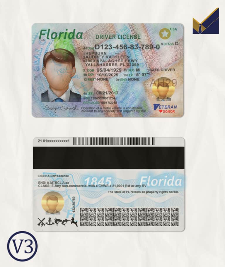 USA Florida Driver License Psd Template