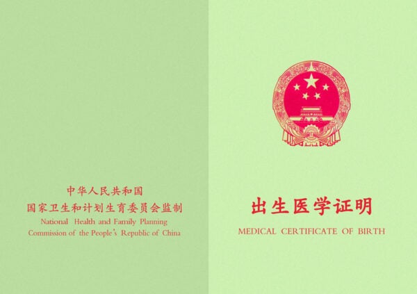 China Birth Certificate PSD Template Download